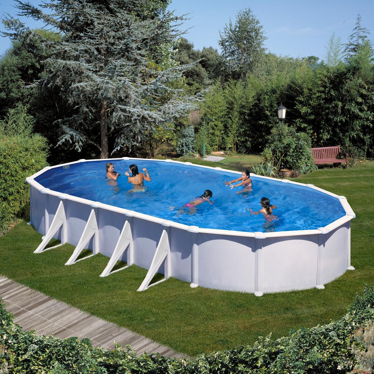 Gre Atlantis Stahlwand-Pool, 1000x550x132cm, oval, Sandfilteranlage ...