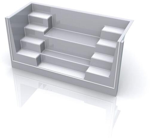 Reku Kanto 300 N Poolleiter Pooltreppe, 5-stufig, Klemmleiste, weiß ...