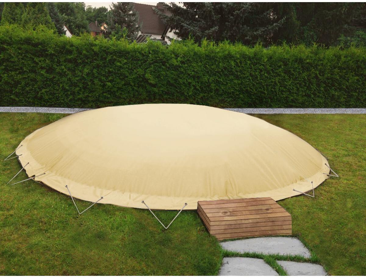 Aufblasbare Poolabdeckung, 500x500cm, rund, beige HelloPool