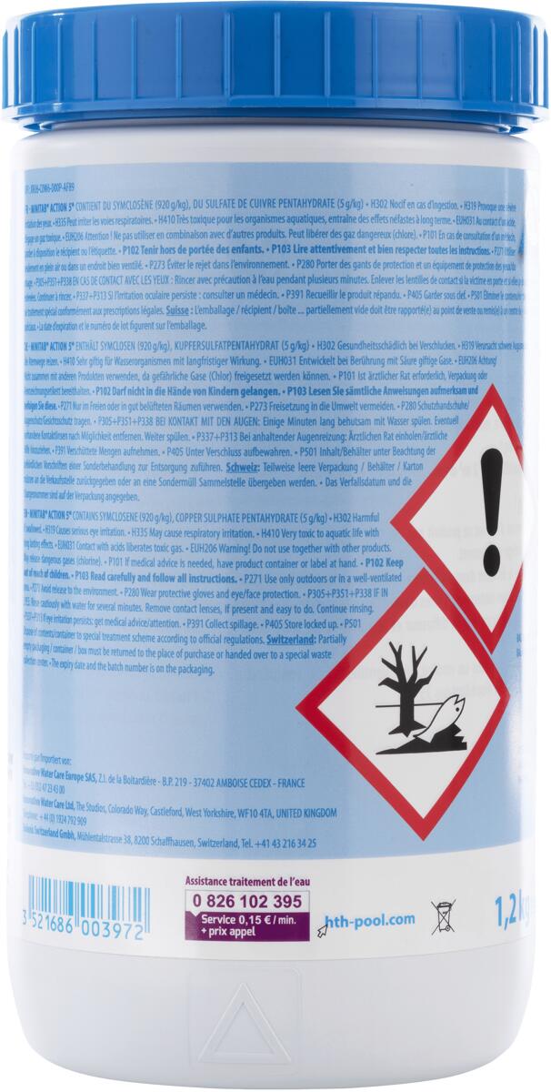 hth Minitab 20g Action 5 Chlortabletten zur Wasseraufbereitung ...